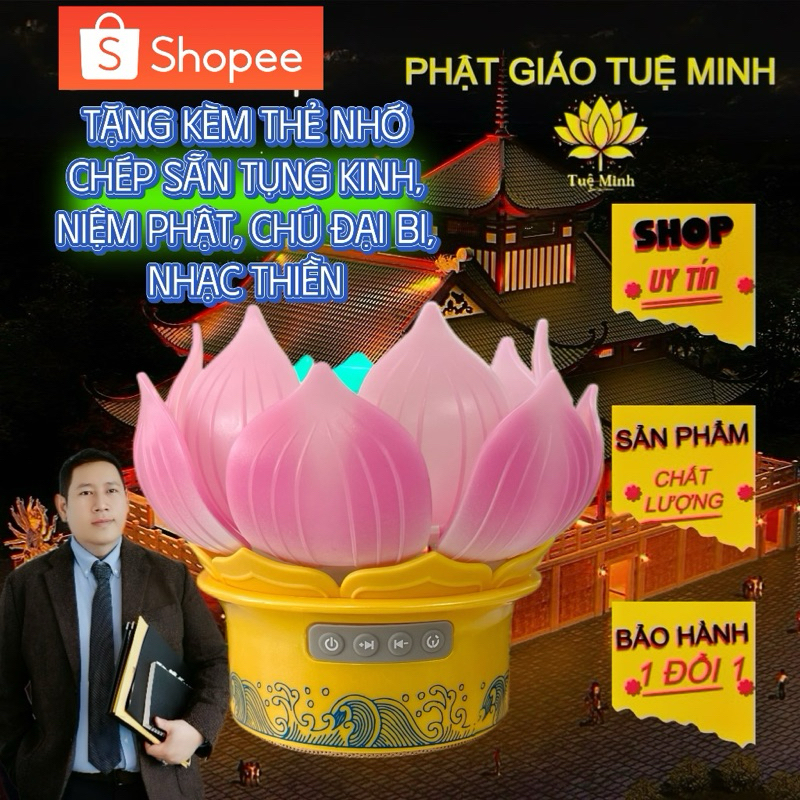 (Tặng thẻ nhớ) Đèn Thờ Hoa Sen Có Tụng Kinh Niệm Phật - Củ Loa Decor ...