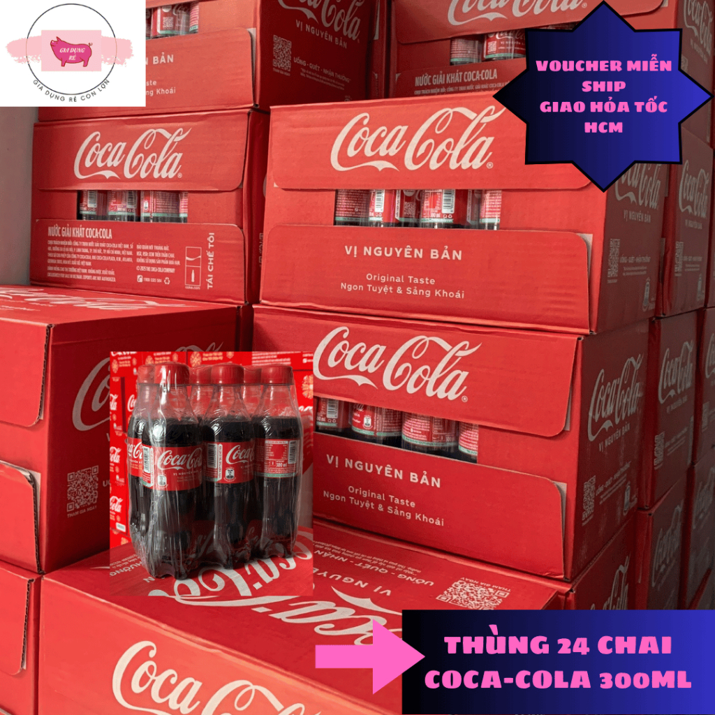 THÙNG 24 CHAI COCACOLA 300ml[BAO BÌ THAY ĐỔI TÙY ĐỢT NHẬP](300mlx24 ...