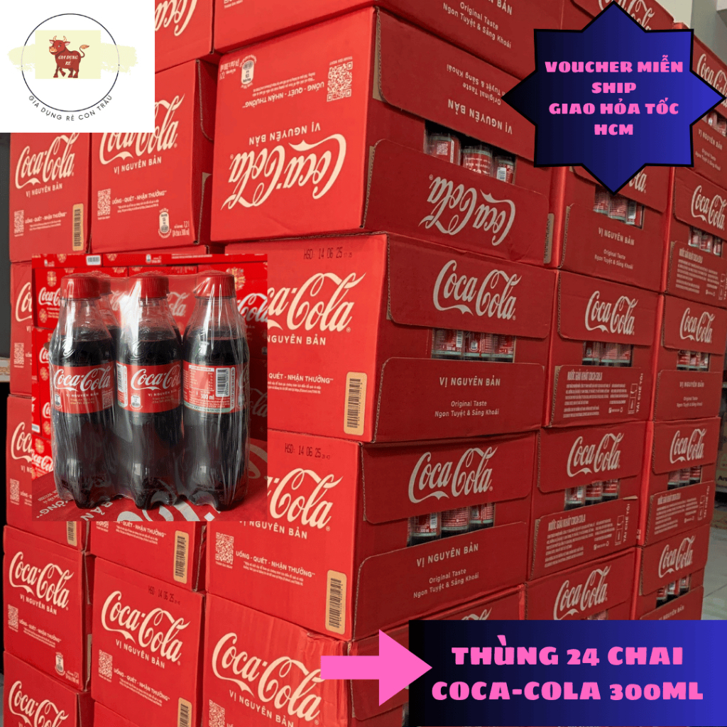 THÙNG 24 CHAI COCA COLA 300ML DATE XA[ bao bì thay đổi tùy đợt nhập ...