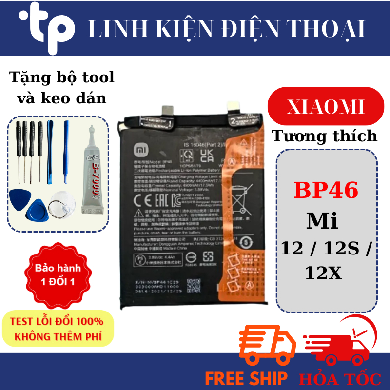 PIN Xiaomi ~BP46~ Mi 12 / 12S / 12X zin ( Tặng keo dán và bộ sửa ...