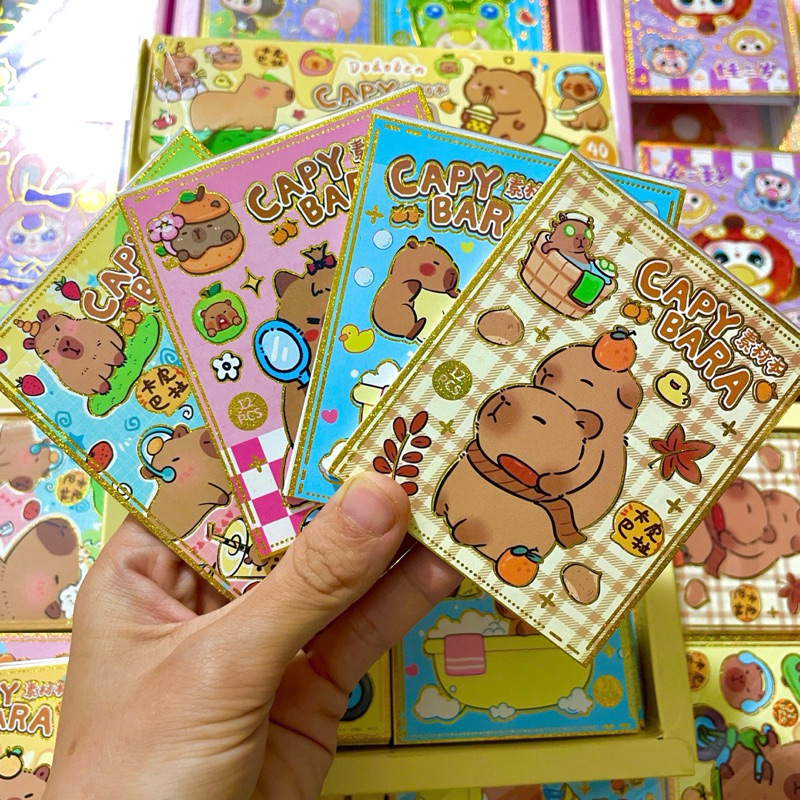 Sổ sticker Capybara 12 TRANG hình dán capy bara trang trí sổ tay ...