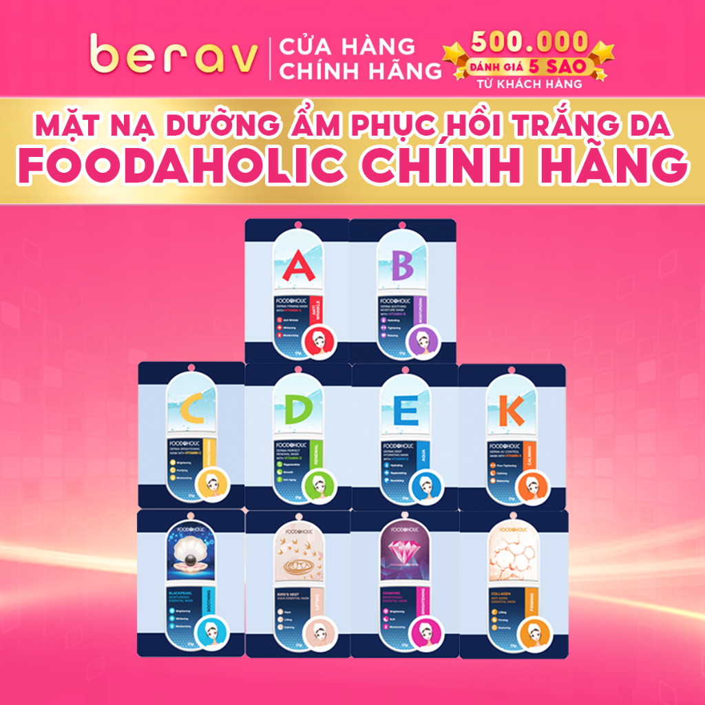 [VITAMIN] Combo 10 Mặt Nạ Mix Foodaholic Dưỡng Da Toàn Diện Mask 23gx10 ...