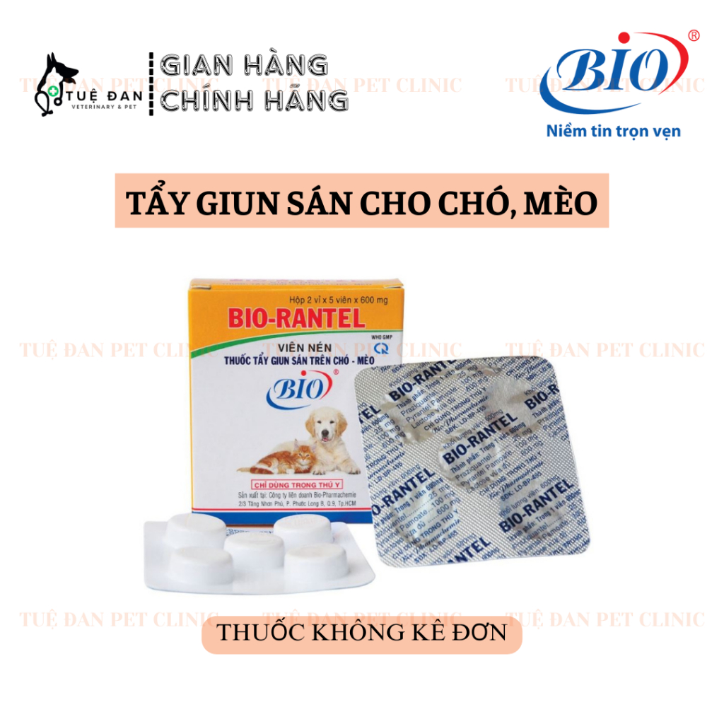 BIO RANTEL - Thuốc Tẩy Giun Sán Trên Chó và Mèo | Shopee Việt Nam
