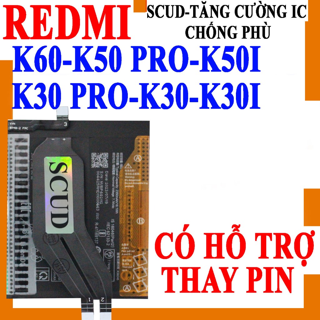 Pin Scud cho Xiaomi Redmi K60/K50i/K50 Pro/K30/K30i/K30 Pro | Shopee Việt Nam