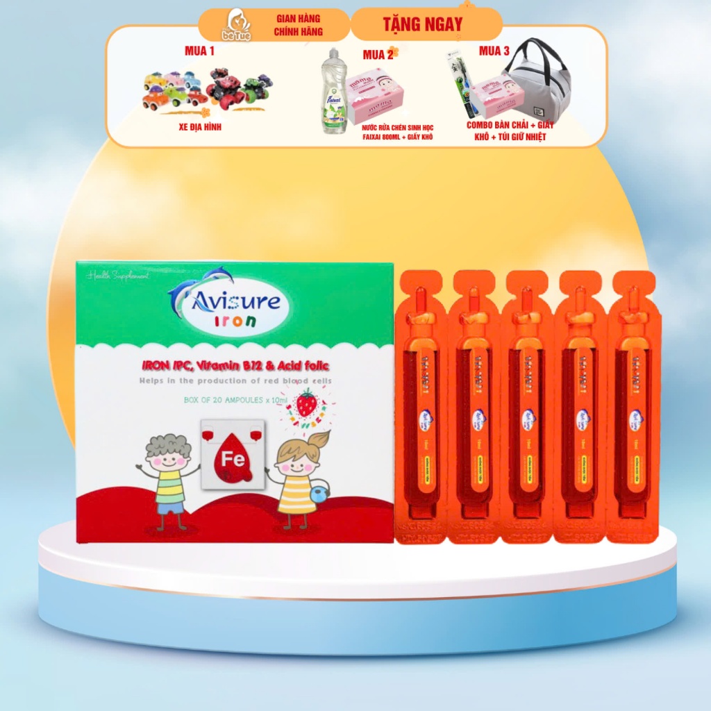 Sắt nước hữu cơ cho bé Avisure Iron dạng siro 20 ống/ 30 ống | Shopee ...