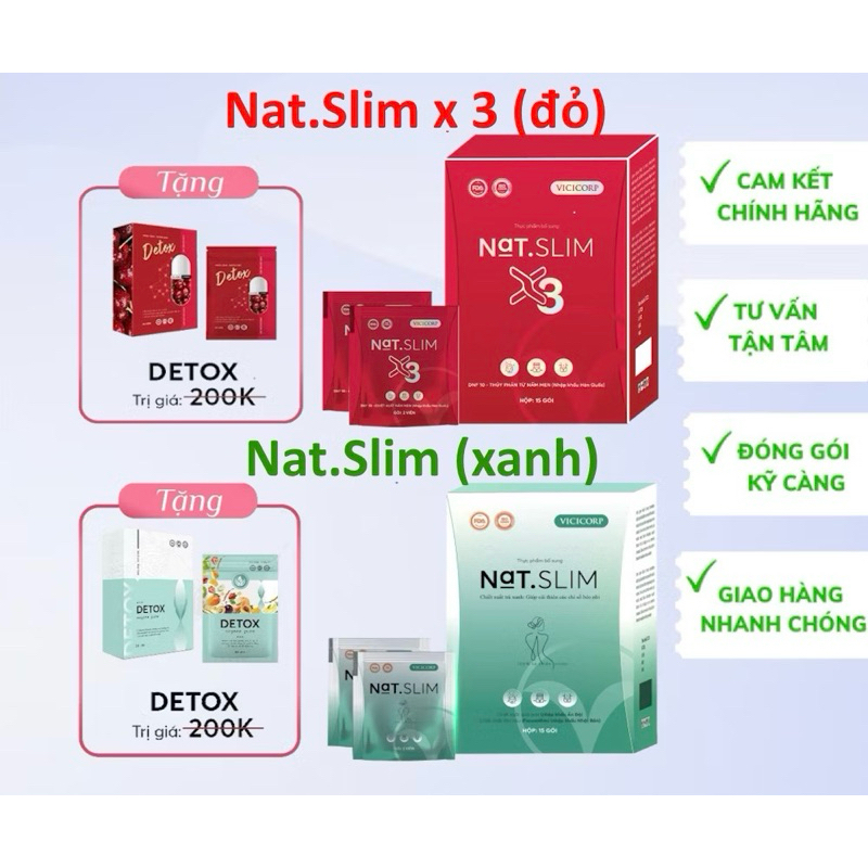 Giảm cân Nat Slim chính hãng Vicicorp giúp giảm cân an toàn và hiệu quả | Shopee Việt Nam