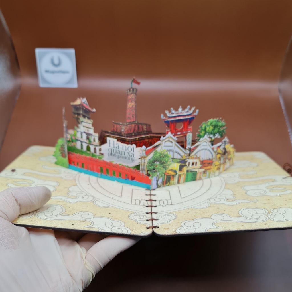 Thiệp 3d popup tranh cắt giấy địa danh Hà Nội Việt Nam Magnetique Tayta ...