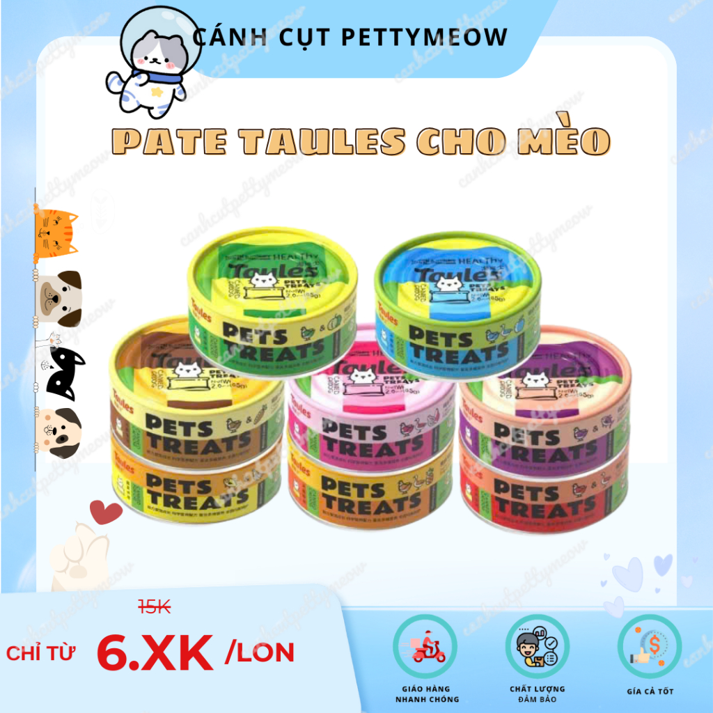 [Lon 85gram] Pate TAULES Cho Mèo - Hương Vị Đa Dạng - Pate súp gà/cá ...