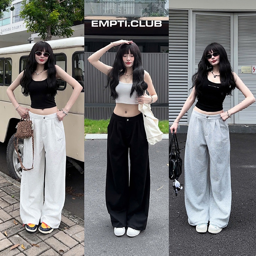 QUẦN DÀI NỈ XẾP LI FORM RỘNG UNISEX EMPTI.CLUB QD-06 | Shopee Việt Nam