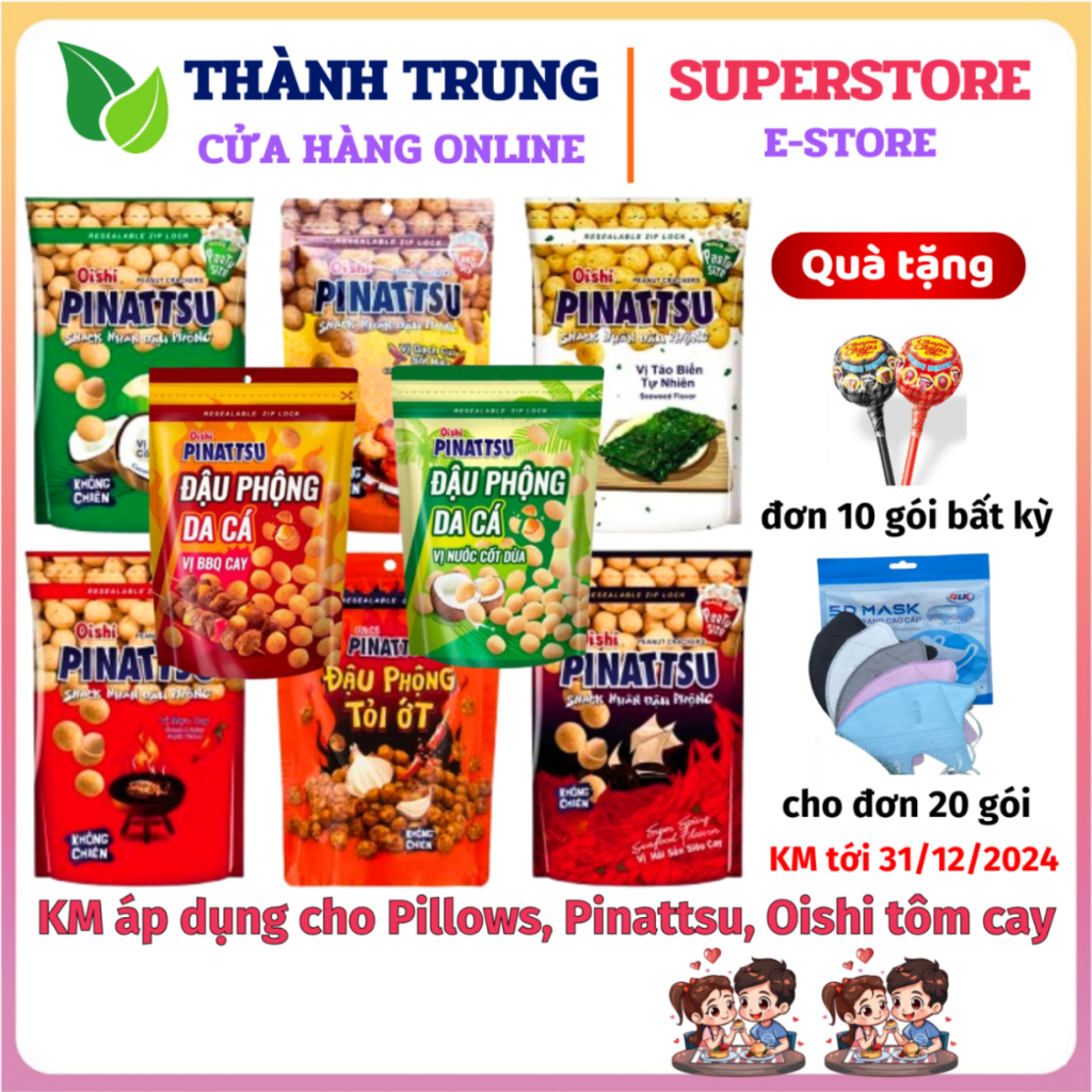 COMBO 5 gói Snack đậu phộng Pinattsu Oishi đậu phộng da cá giòn giòn ...
