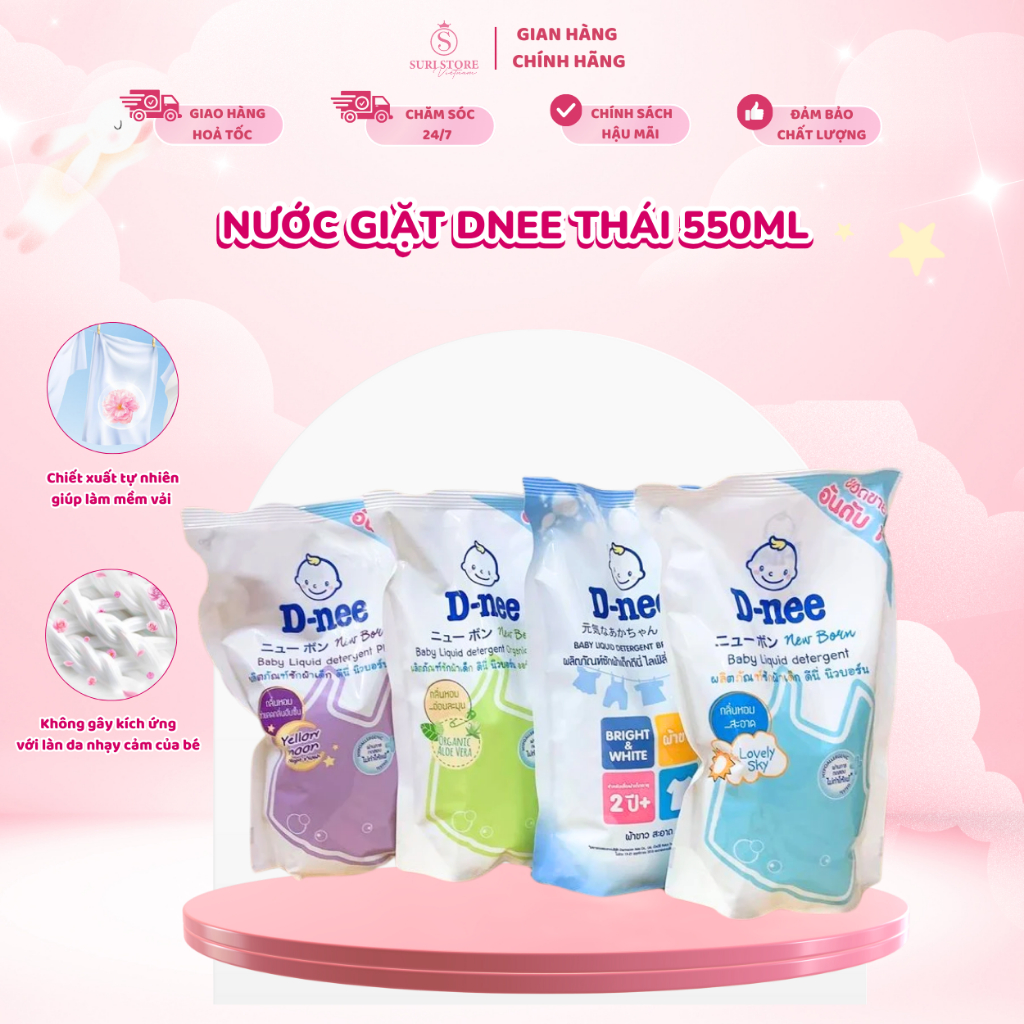 Nước giặt Dnee nội địa Thái 550ml thơm nhẹ nhàng, an toàn cho da của bé ...