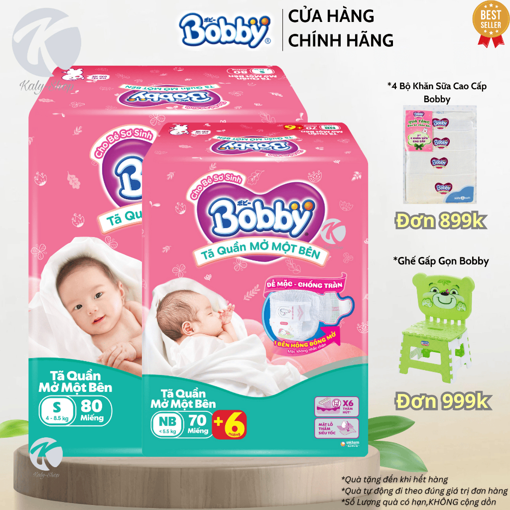 [Có KM Kèm] Bobby Tã Bỉm Quần Mở Một Bên Bobby size NB-s 74 Miếng ...
