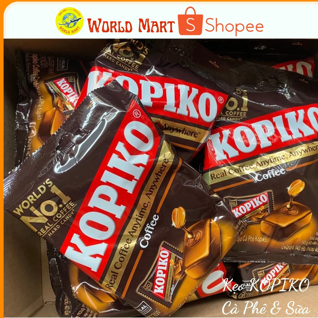 (Sỉ 4 Gói) KOPIKO Cafe Đen & Cafe Sữa gói 140g (40 viên) Kẹo Ngậm Thơm Miệng, Cafe, Kẹo Tiếp ...