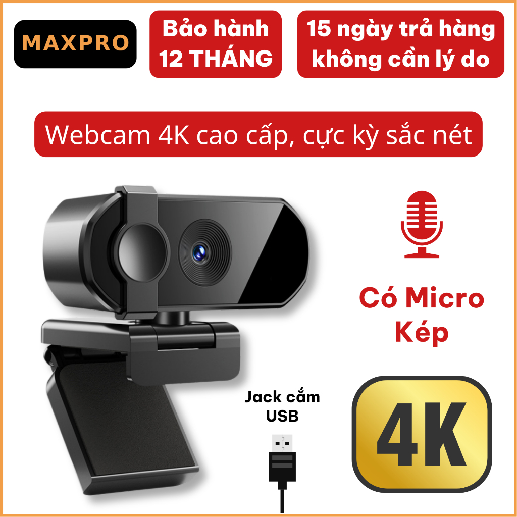 Webcam 4K 2K Livestream có Mic cho PC, Laptop, Trợ sáng cực tốt, webcam ...