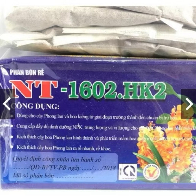 Hộp 20 túi phân bón chậm tan dạng túi lọc NT-1602 HK2 cung cấp dinh dưỡng kích ra hoa cho phong ...