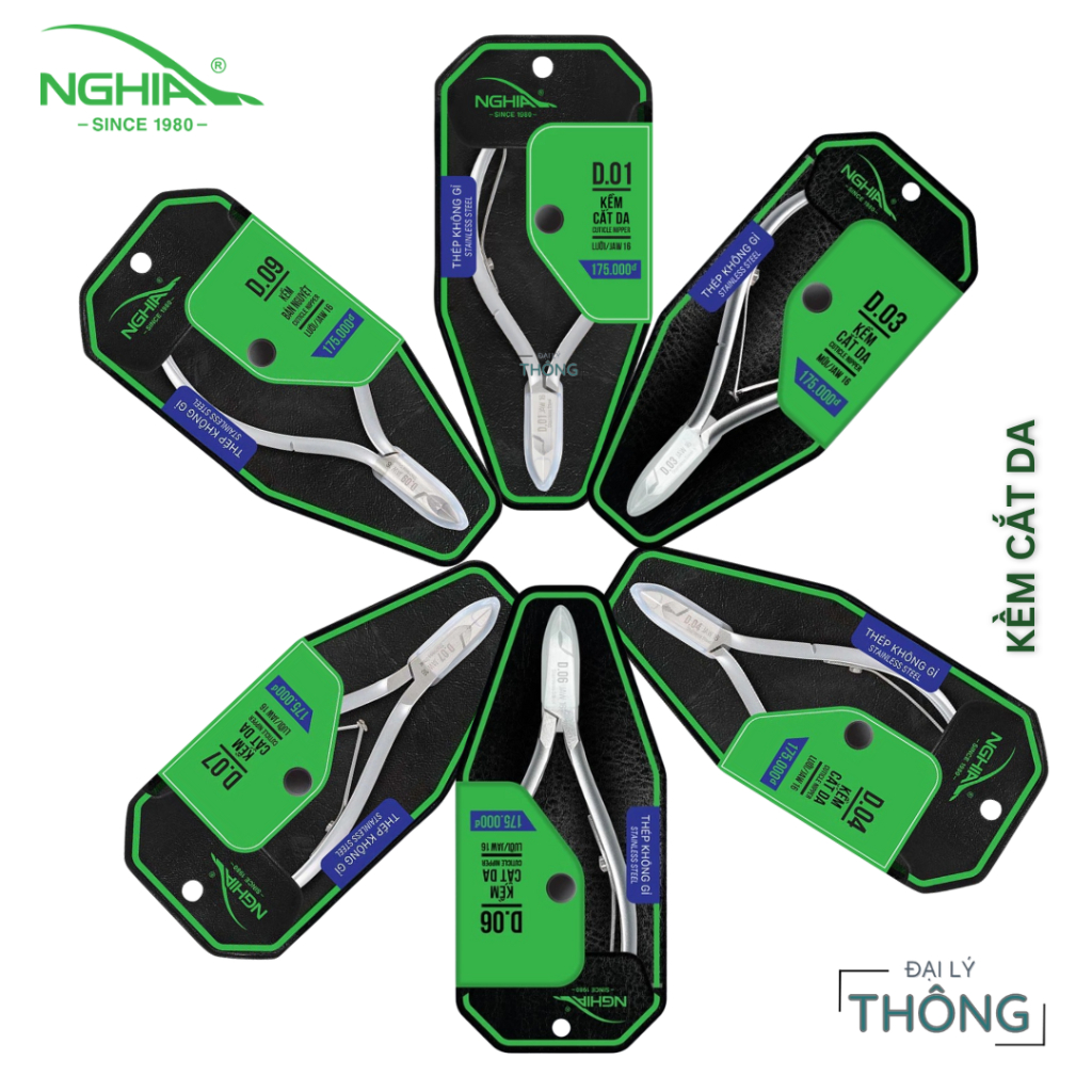 Kềm cắt da Kềm Nghĩa D01 D03 D04 D06 D07 D08 D09 mũi 14 mũi 16 | Kìm nhặt da D.01 D.03 D.04 D.06 ...