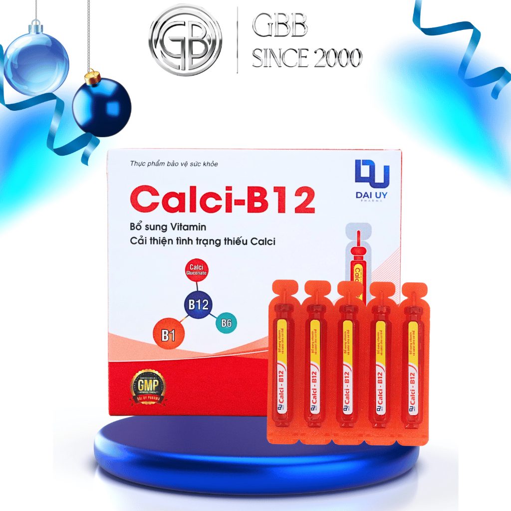Siro Calci B12 bổ sung vitamin & canxi hỗ trợ xương chắc khoẻ (Hộp 20 ống x 10 ml) | Shopee Việt Nam