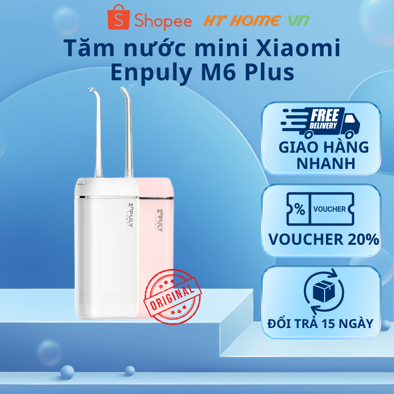 Máy tăm nước Xiaomi ENPULY Mini M6 Plus, 3 chế độ làm sạch, ngăn 130ML, chống nước IPX8, thiết ...