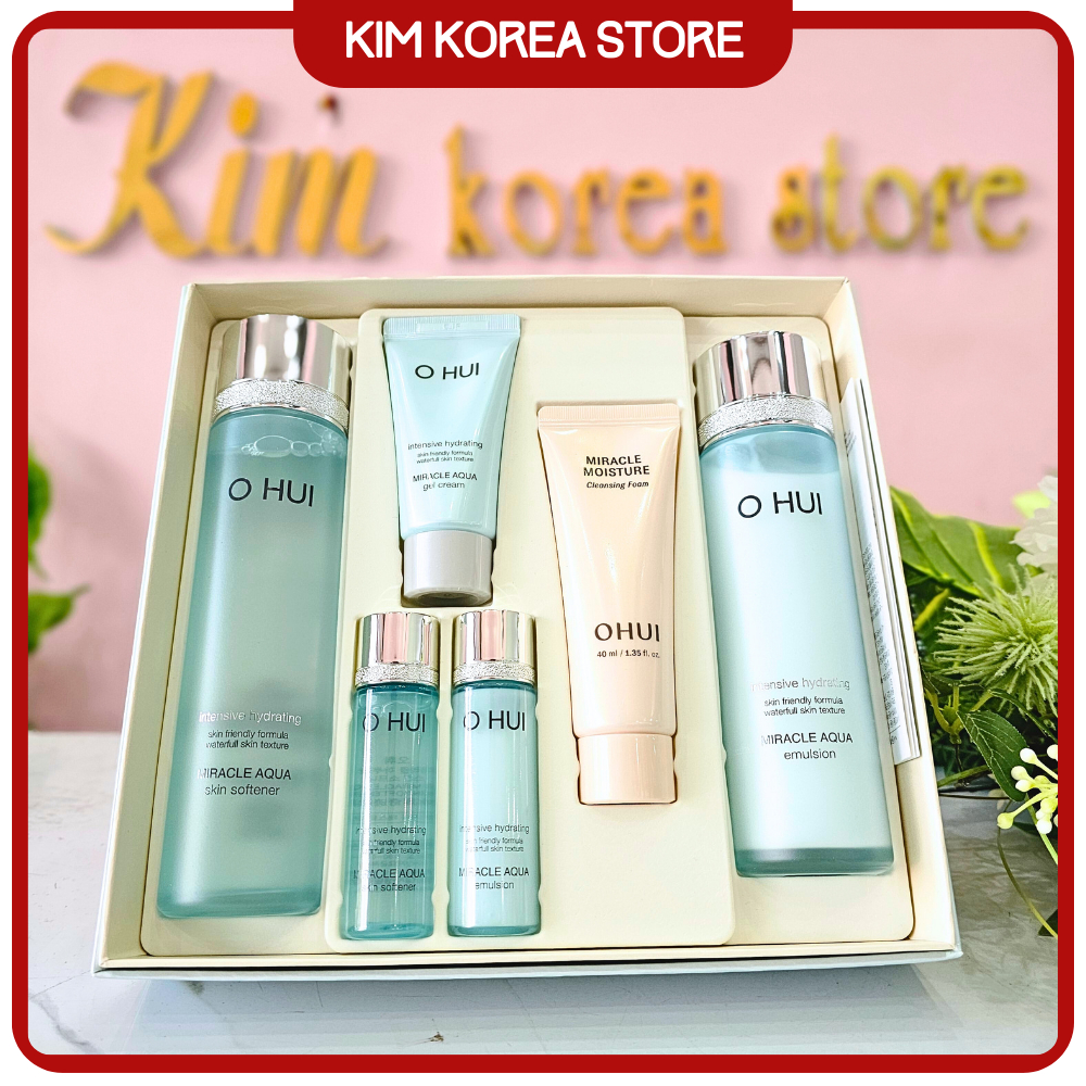 Set mỹ phẩm Ohui Aqua ⚡FREESHIP⚡ Bộ dưỡng cấp nước kiềm dầu, combo cao cấp giảm thâm, giảm mụn ...