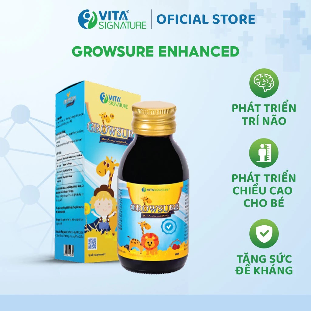 Chai 100ml GROWSURE ENHANCED Siro Tăng Đề Kháng Vita Signature giúp bé ăn ngon, khỏe mạnh ...