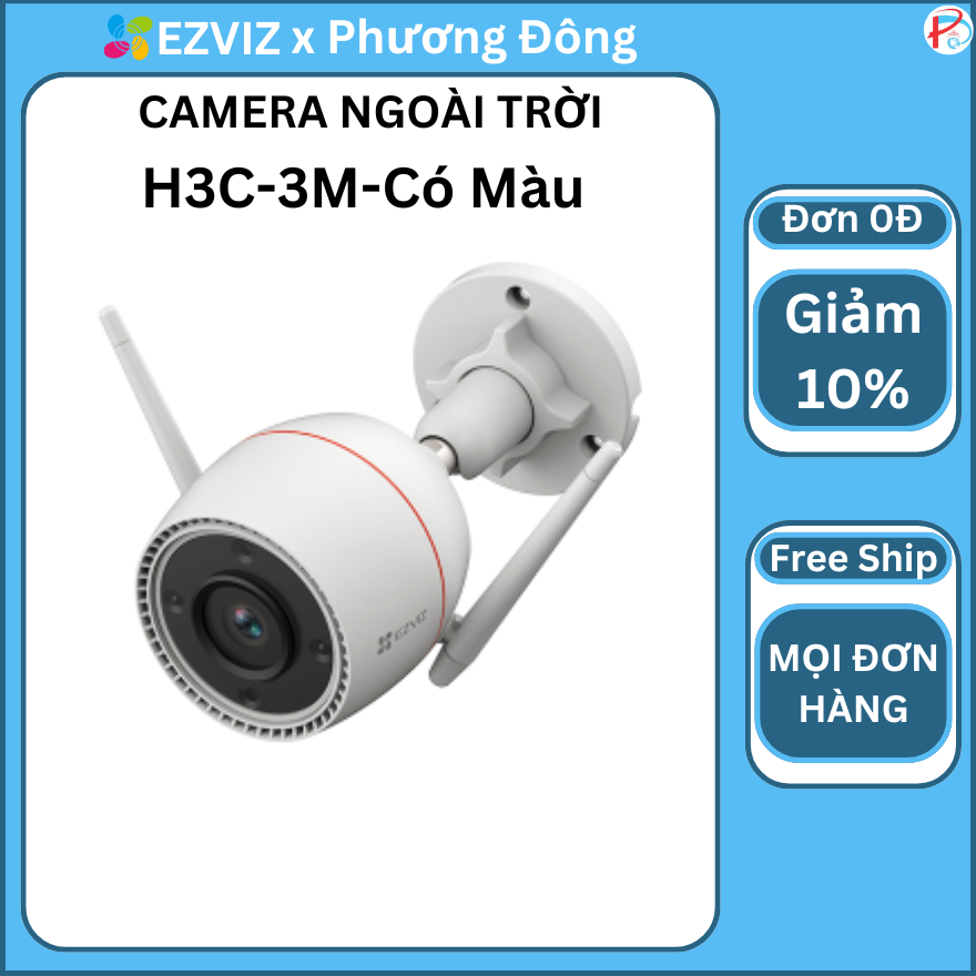 Camera Wifi EZVIZ H3C 4MP 3K - H3C 3M, Có Màu Ban Đêm, Đèn Cảnh Báo ...