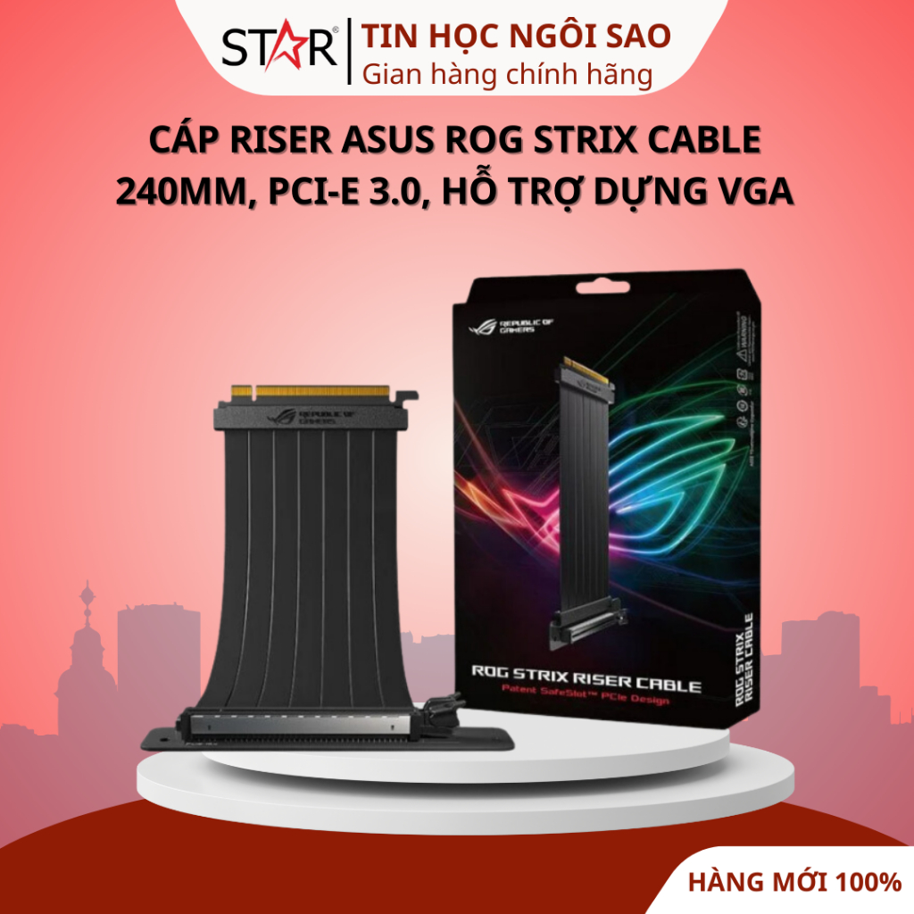 Cáp Riser Asus ROG Strix Cable | 240mm, PCI-E 3.0, hỗ trợ dựng VGA ...