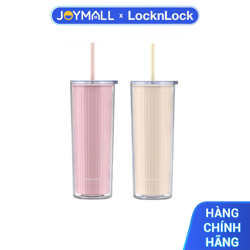 Ly Nhựa 2 lớp LocknLock Double Wall Cold Cup HAP528 720ml, Hàng Chính Hãng, Kèm Ống Hút ...