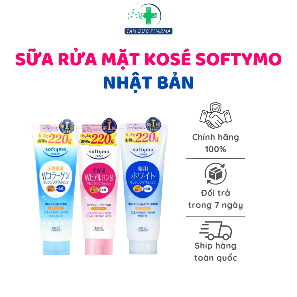 Sữa Rửa Mặt Kose Softymo Washing Foam Nhật Bản giúp dưỡng ẩm, sáng da, ngừa mụn, chống lão hóa ...