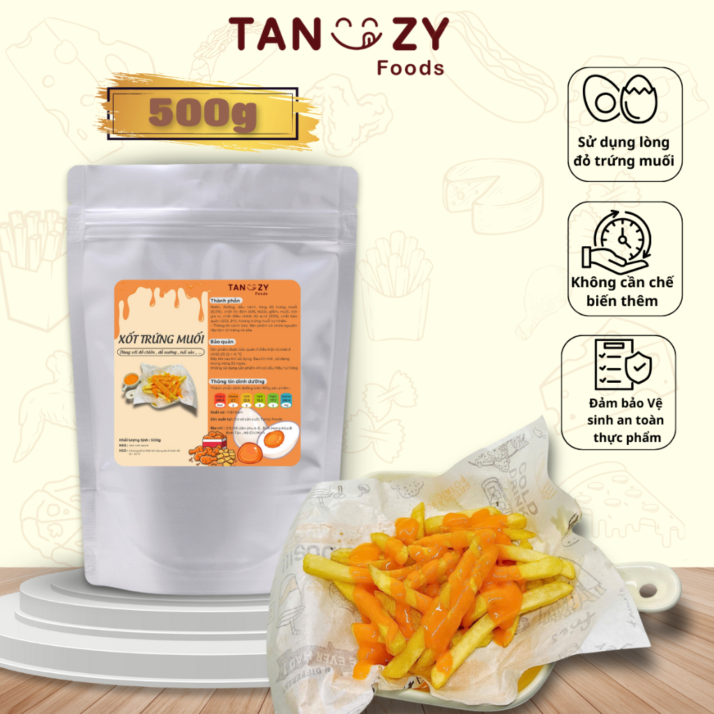 Xốt Trứng Muối Hoàng Kim Tanzy Foods 500g, dùng trực tiếp phù hợp đồ ...