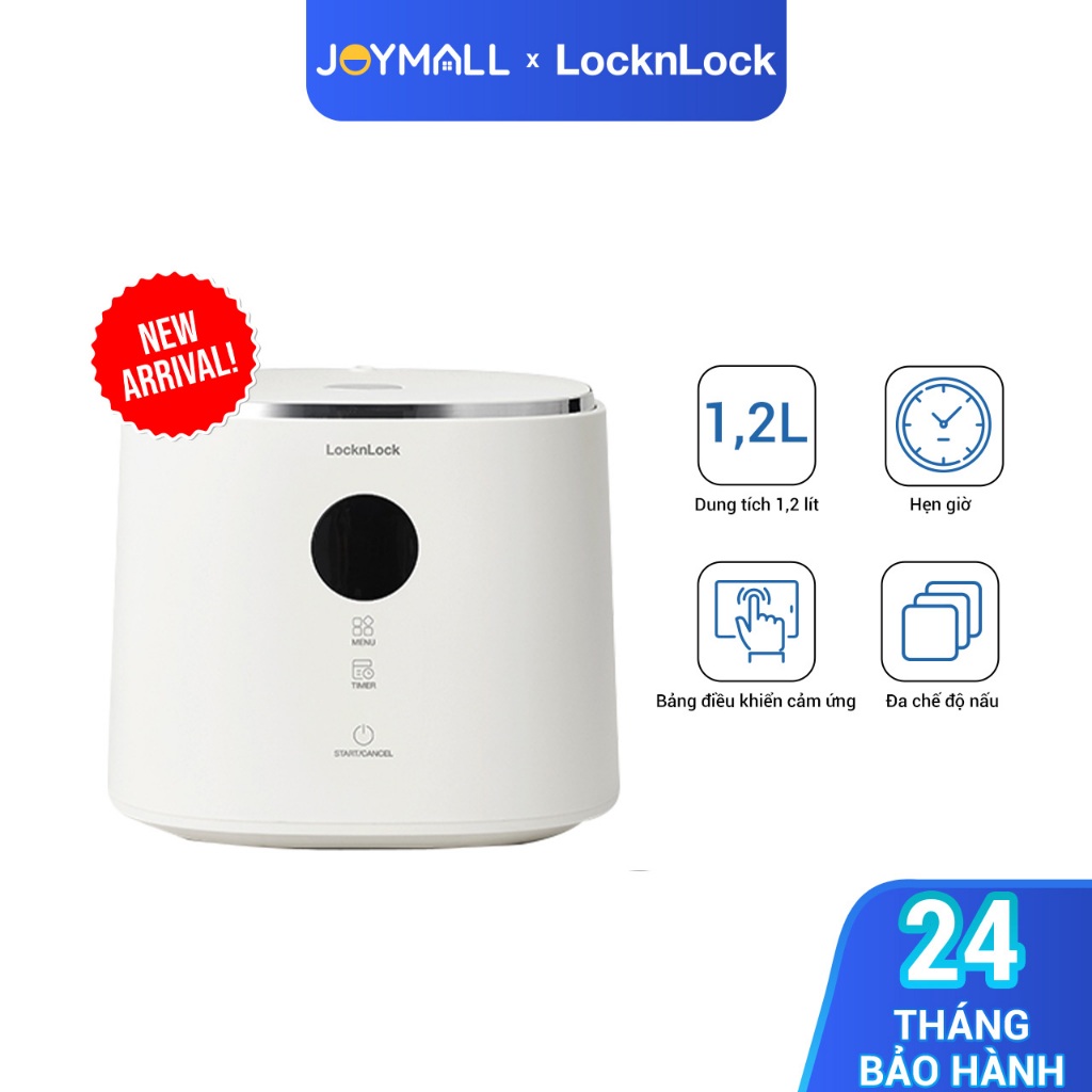 Nồi Cơm Điện LocknLock Bianco EJR384IVY 1.2L, Hàng Chính Hãng, Lớp Phủ ...
