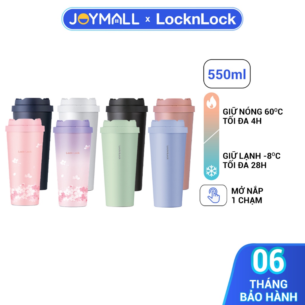 Ly Giữ Nhiệt LocknLock LHC3249 550ml LHC3271 400ml, Hàng Chính Hãng, Mở Một Chạm, Inox 316L ...