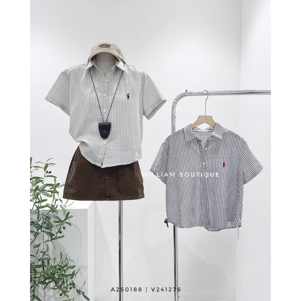 Áo sơ mi kẻ sọc thêu ngựa 6528 (250188) | Shopee Việt Nam