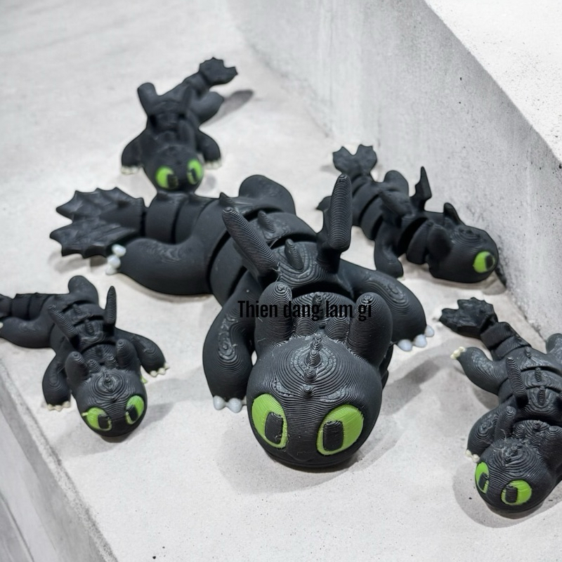 (Con nhỏ) Toothless Rồng đen | Đồ chơi 3D Flexi | Toy 18 | Thiện đang ...