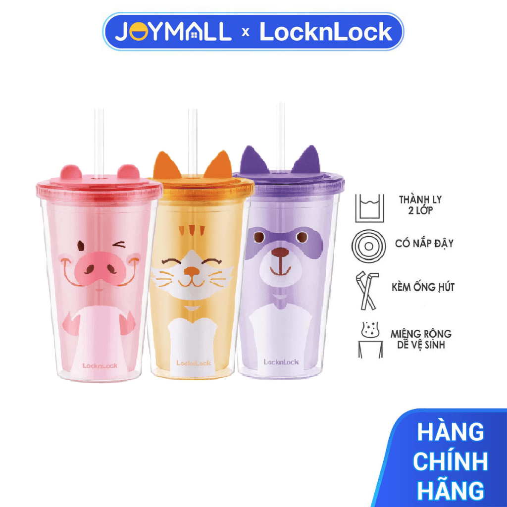 Ly Nhựa 2 Lớp LocknLock Double Wall HAP511 HAP512 520ml, Hàng Chính ...