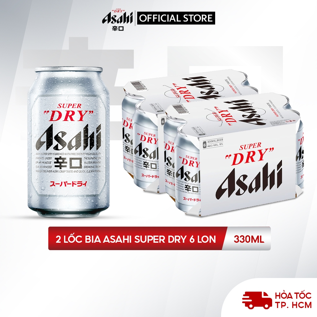 Combo 2 Lốc 6 Lon Bia Asahi Super "DRY" Chính Hãng (330ml/Lon) | Shopee Việt Nam