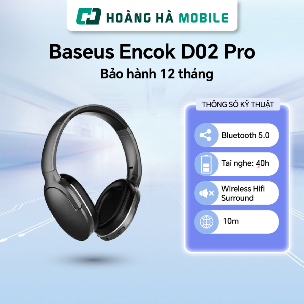 Tai nghe Bluetooth chụp tai Baseus Encok D02 Pro - Chính Hãng | Shopee ...