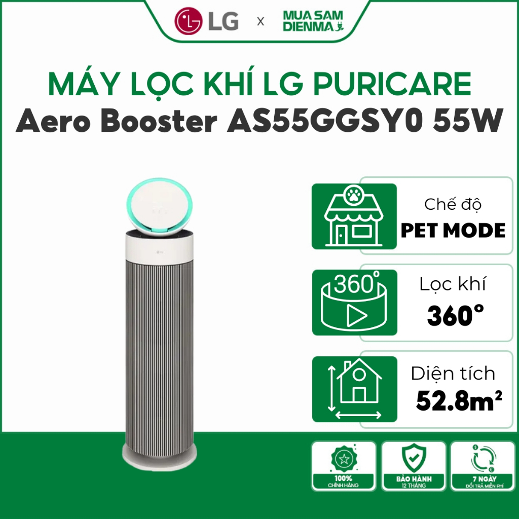 Máy lọc không khí PuriCare AeroBooster AS55GGSY0 | Lọc không khí LG ...
