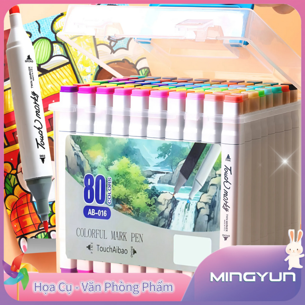 Hộp Bút Màu Marker Touch 12/24/36/48/60/80 Màu Chuyên Nghiệp, Họa Cụ Vẽ ...