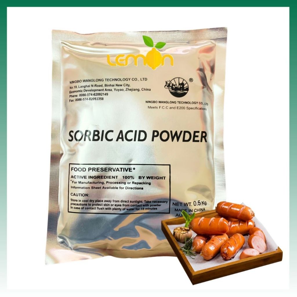 Gói 500g Chất bảo quản SORBIC ACID POWDER giúp kéo dài thời gian bảo ...