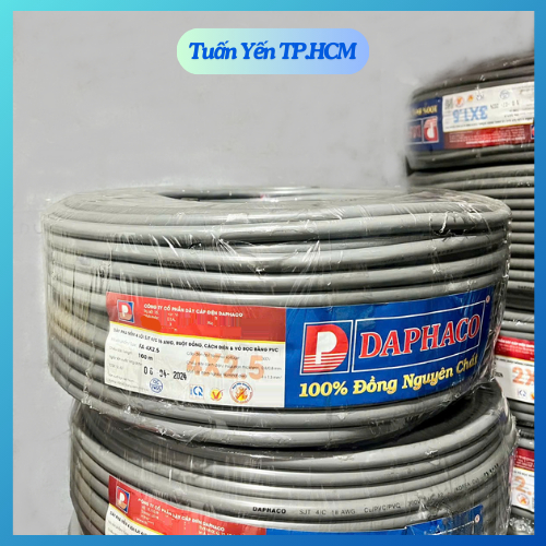 Dây Điện 4 Lõi DAPHACO Tròn Xám Bọc 2 Lớp - FA 4x2.5 (1 CUỘN 100M) | Shopee Việt Nam