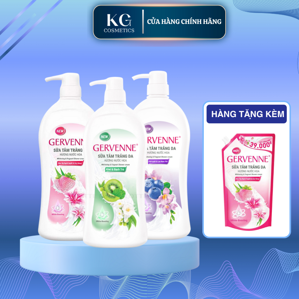 Sữa tắm trắng da hương nước hoa Gervenne 900g- TẶNG KÈM 450ml | Shopee ...