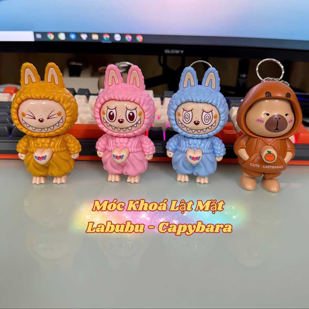 Đồ Chơi Xả Stress Đổi Khuôn Mặt Labubu, Capybara xoay 360 Đồ Chơi Móc ...