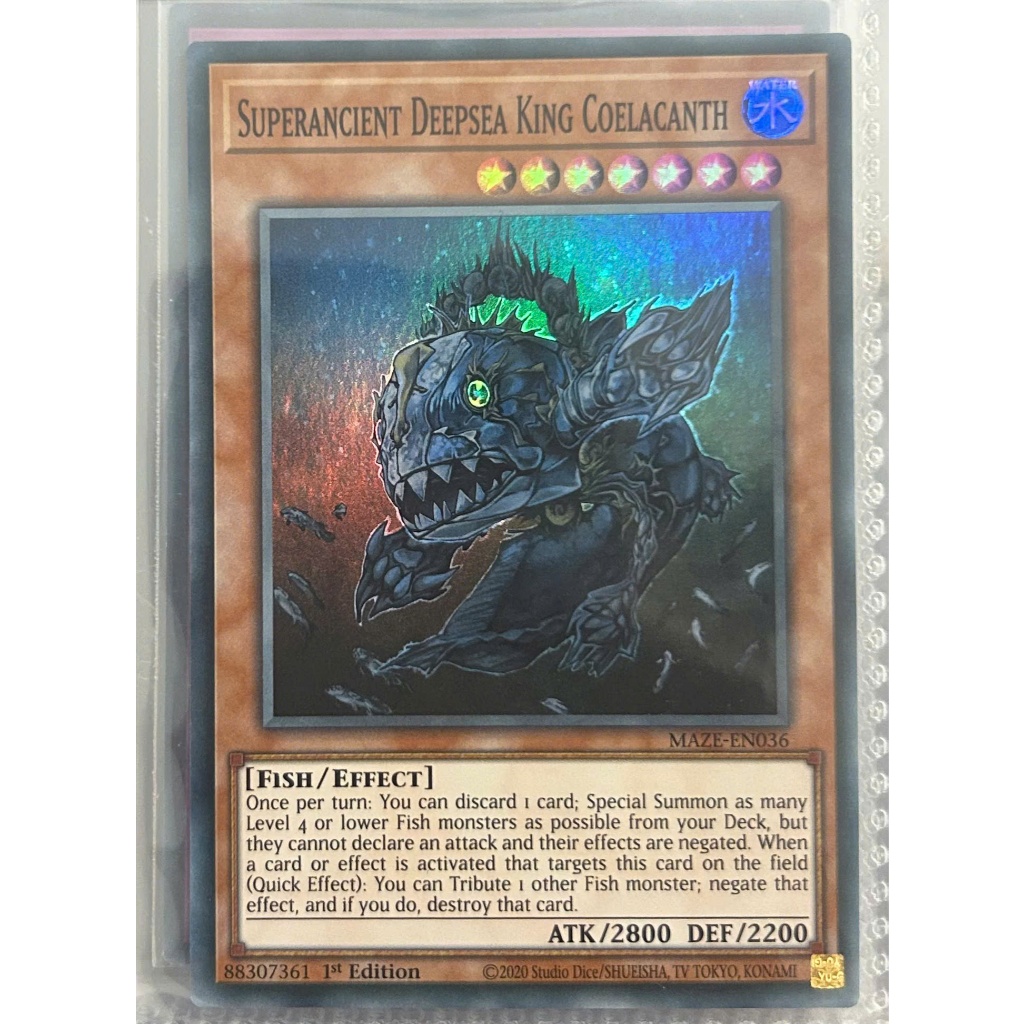 Thẻ bài Yugioh - Superancient Deepsea King Coelacanth - MAZE-EN036 ...
