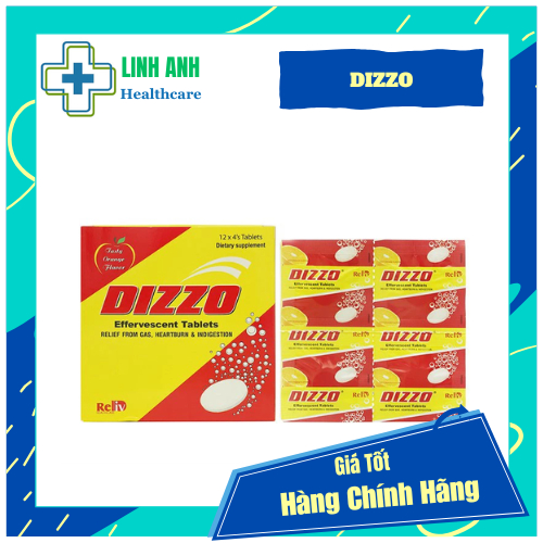 Viên sủi tiêu hóa Dizzo - Giảm đầy hơi, khó tiêu, ợ chua (Vị Cam, vỉ 4 viên) | Shopee Việt Nam