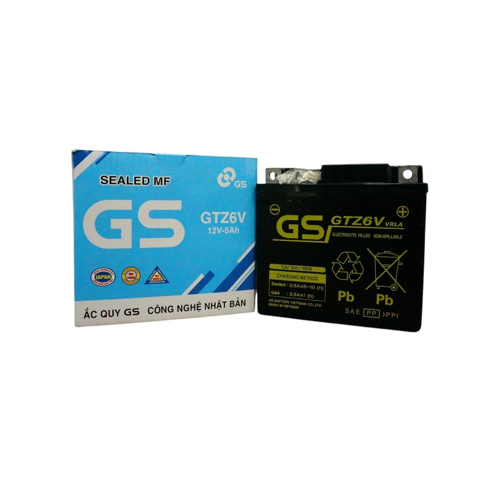 Bình ắc quy xe máy GS GTZ6V (12V-5Ah) dùng cho SH Mode, PCX, Vision, Lead 125, Janus | Shopee ...