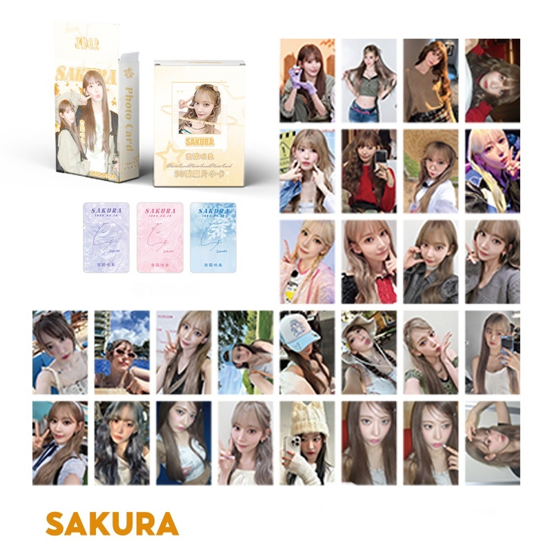 Set 50 photo card unoff Hologram LESSERAFIM SAKURA 2025 | Shopee Việt Nam