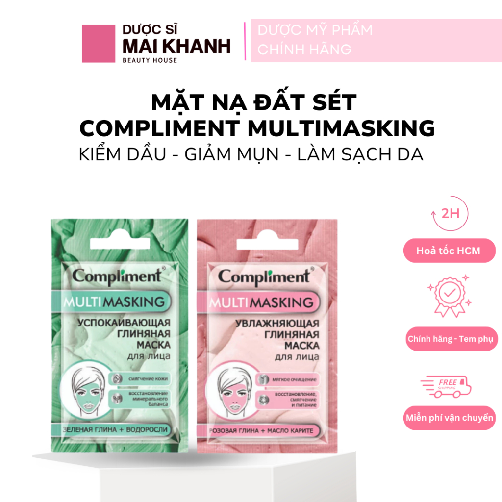 Mặt Nạ Đất Sét Compliment Multimasking - Giúp Kiềm Dầu Giảm Mụn Làm Sạch Cho Da - 7ML | Shopee ...