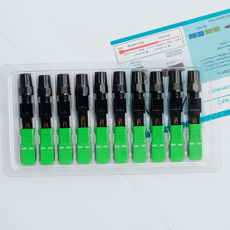 10 chiếc Fast connector 55mm chuẩn SC/APC | Đầu nối quang nhanh Fast ...