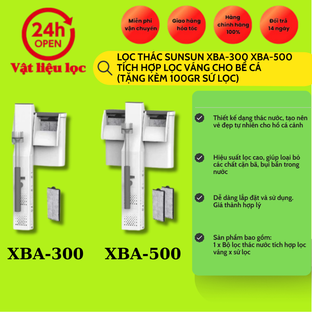 Lọc Thác Sunsun XBA-300 XBA-500 Tích Hợp Lọc Váng Cho Bể Cá (tặng kèm 100gr sứ lọc) | Shopee ...