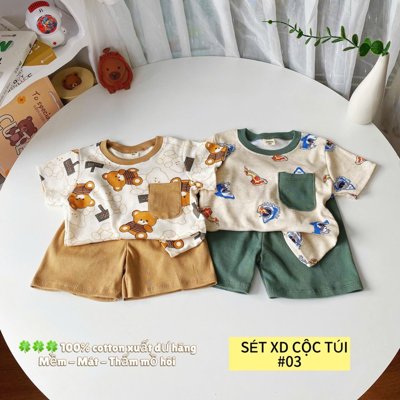 [8-18kg] Set 2 bộ cộc tay chất cotton thun hãng Lynhkids cho bé trai 8-18kg | Shopee Việt Nam
